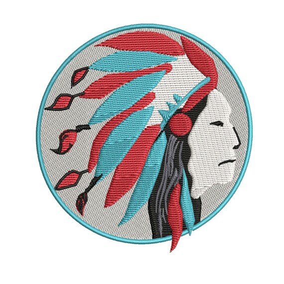 INDIAN CHIEF PATCH Native American Headdress Embroidered Patch - Etsy