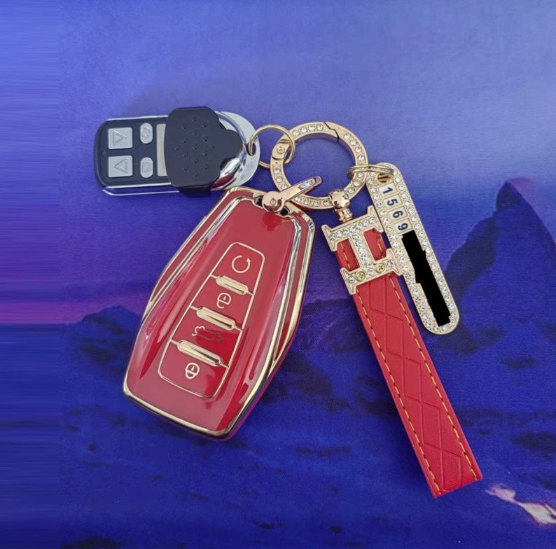 Personalized Diamond Keychain, Custom Phone Number Digital Keychain ...