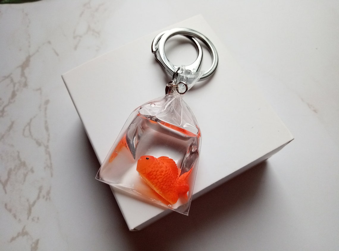 Handmade Custom Keychainunique Gift Fish in Water Keychains - Etsy