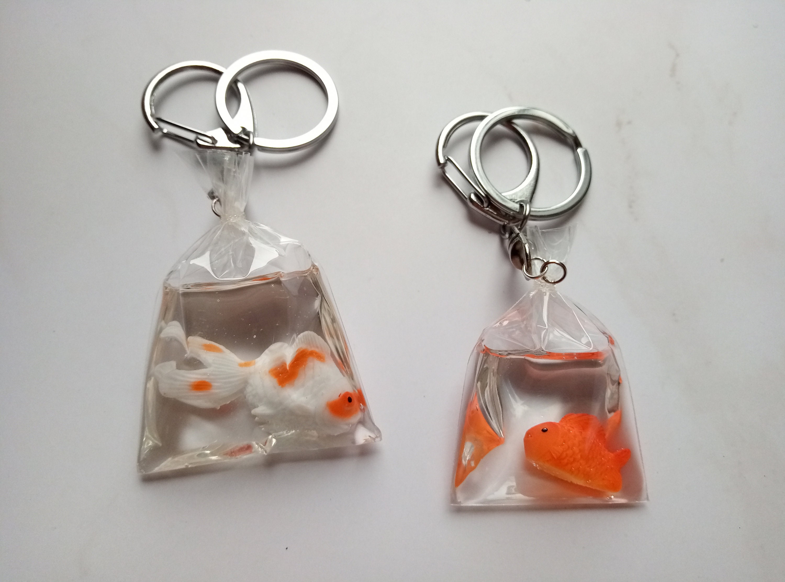 Handmade Custom Keychain,unique Gift, Fish in Water Keychains, 3D Fish ...