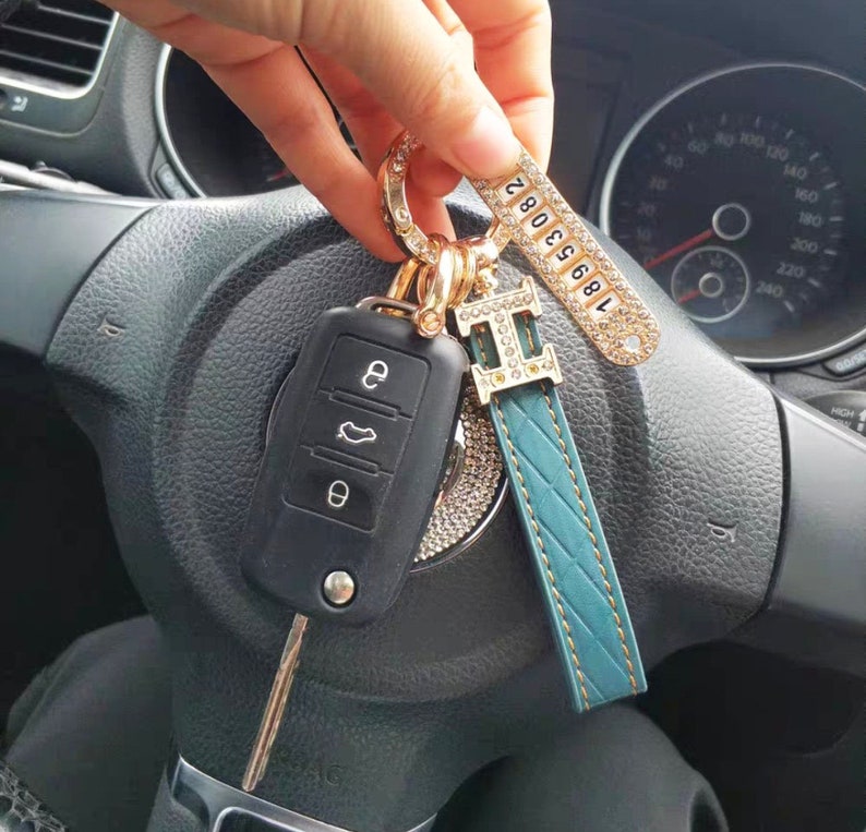 Personalized Diamond Keychain, Custom Phone Number Digital Keychain ...