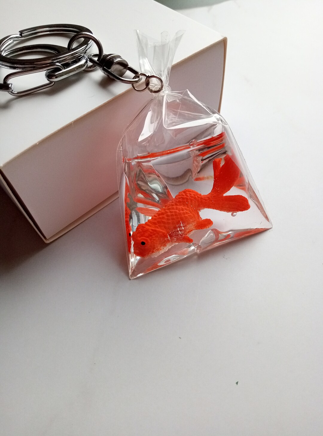 Handmade Custom Keychain,unique Gift, Fish in Water Keychains, 3D Fish ...