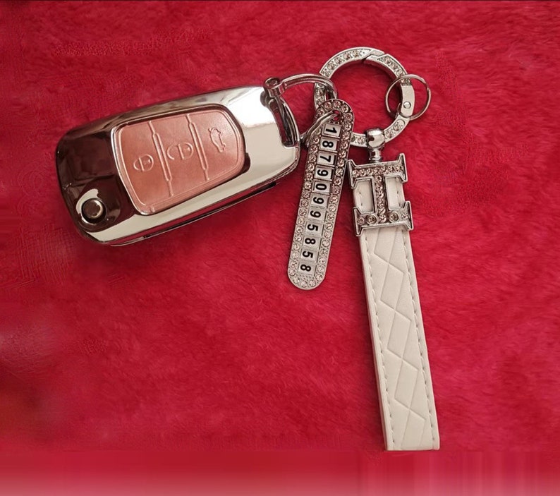 Personalized Diamond Keychain, Custom Phone Number Digital Keychain ...