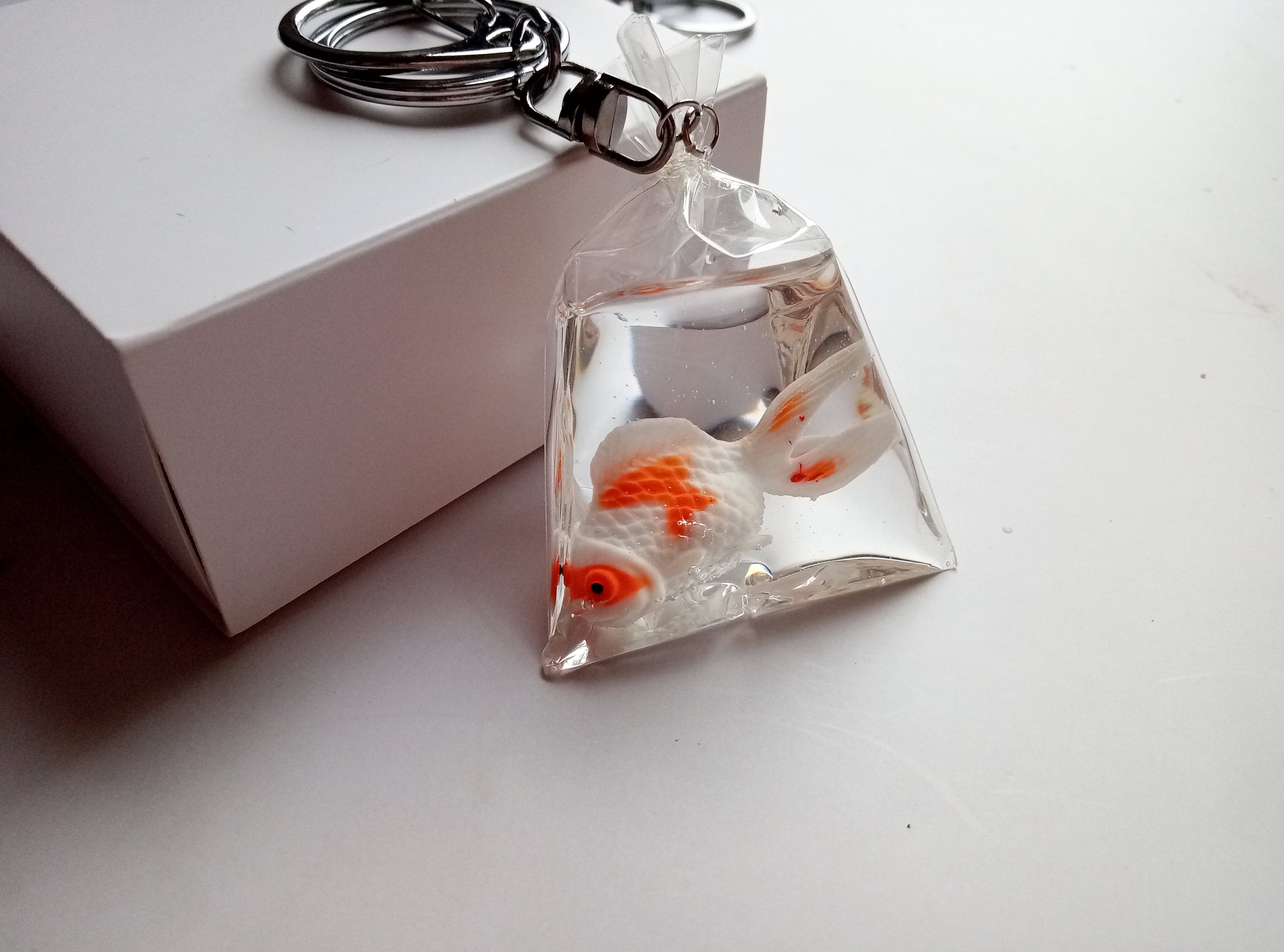 Handmade Custom Keychain,unique Gift, Fish in Water Keychains, 3D Fish ...