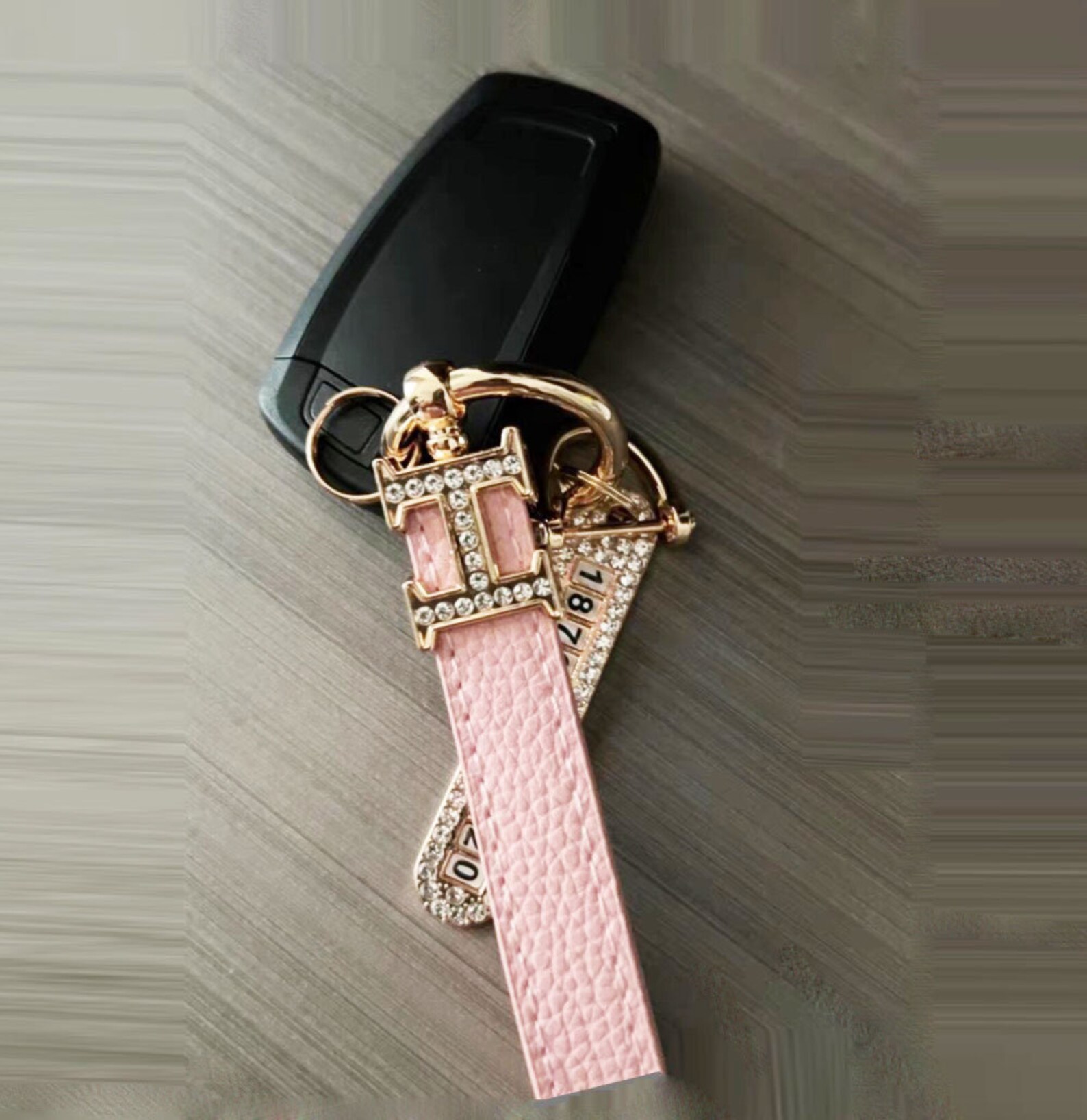 Personalized Diamond Keychain, Custom Phone Number Digital Keychain ...