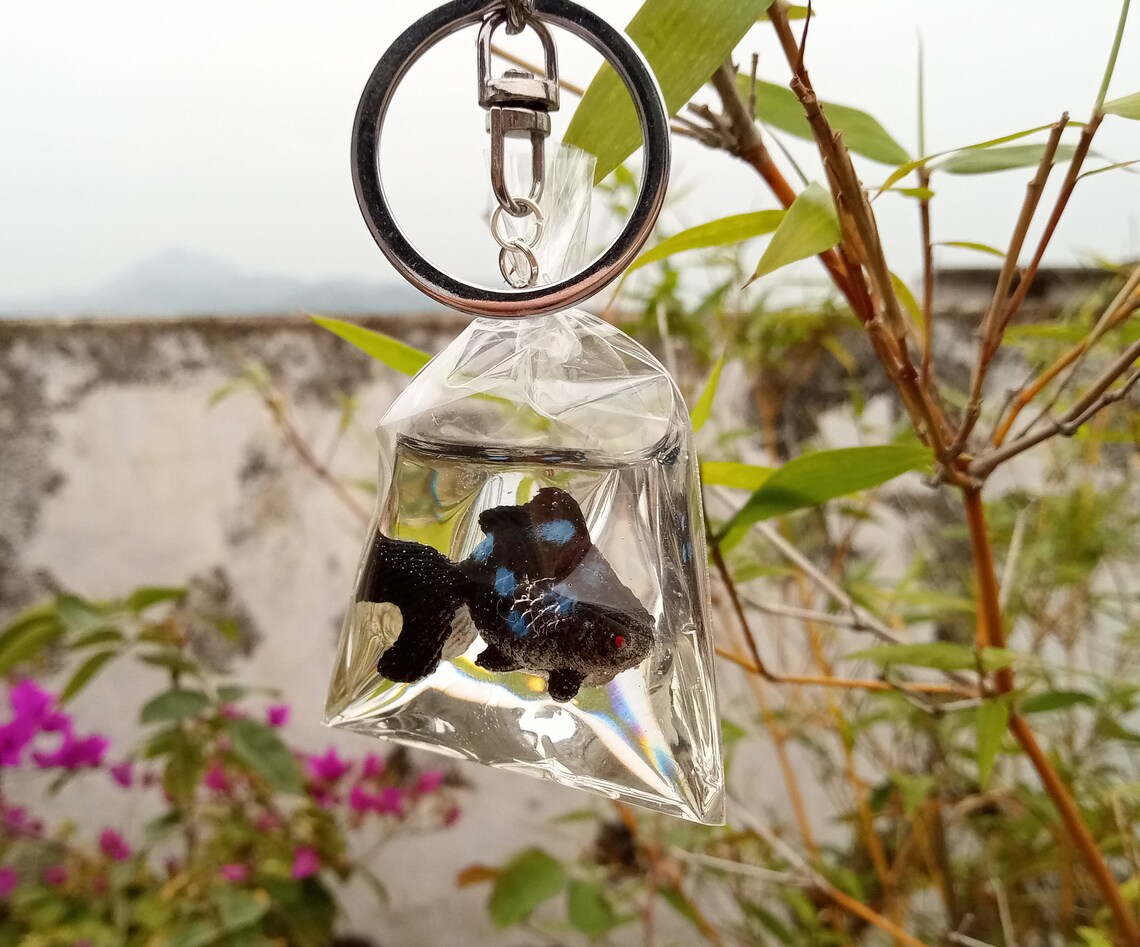 Handmade Custom Keychain,unique Gift, Fish in Water Keychains, 3D Fish ...