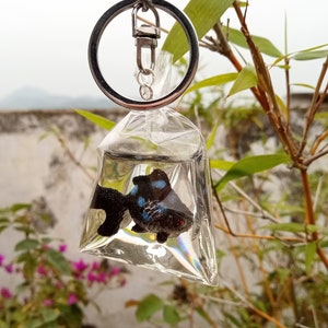 Handmade Custom Keychain,unique Gift, Fish in Water Keychains, 3D Fish ...