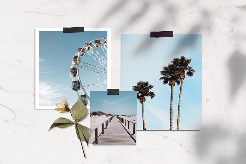 Set of 6 Coastal Print, Summer Photo Prints, Blue Sky Poster,tropical ...