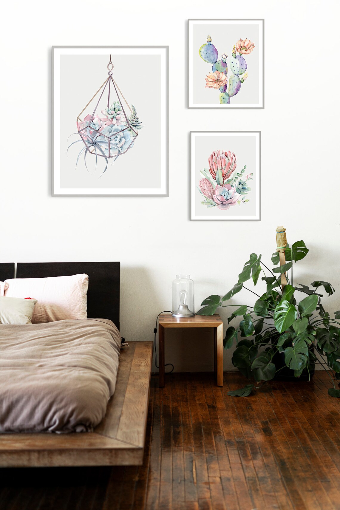 Set of 5 Cactus Prints,botanical Prints,watercolor Cactus,succulent ...