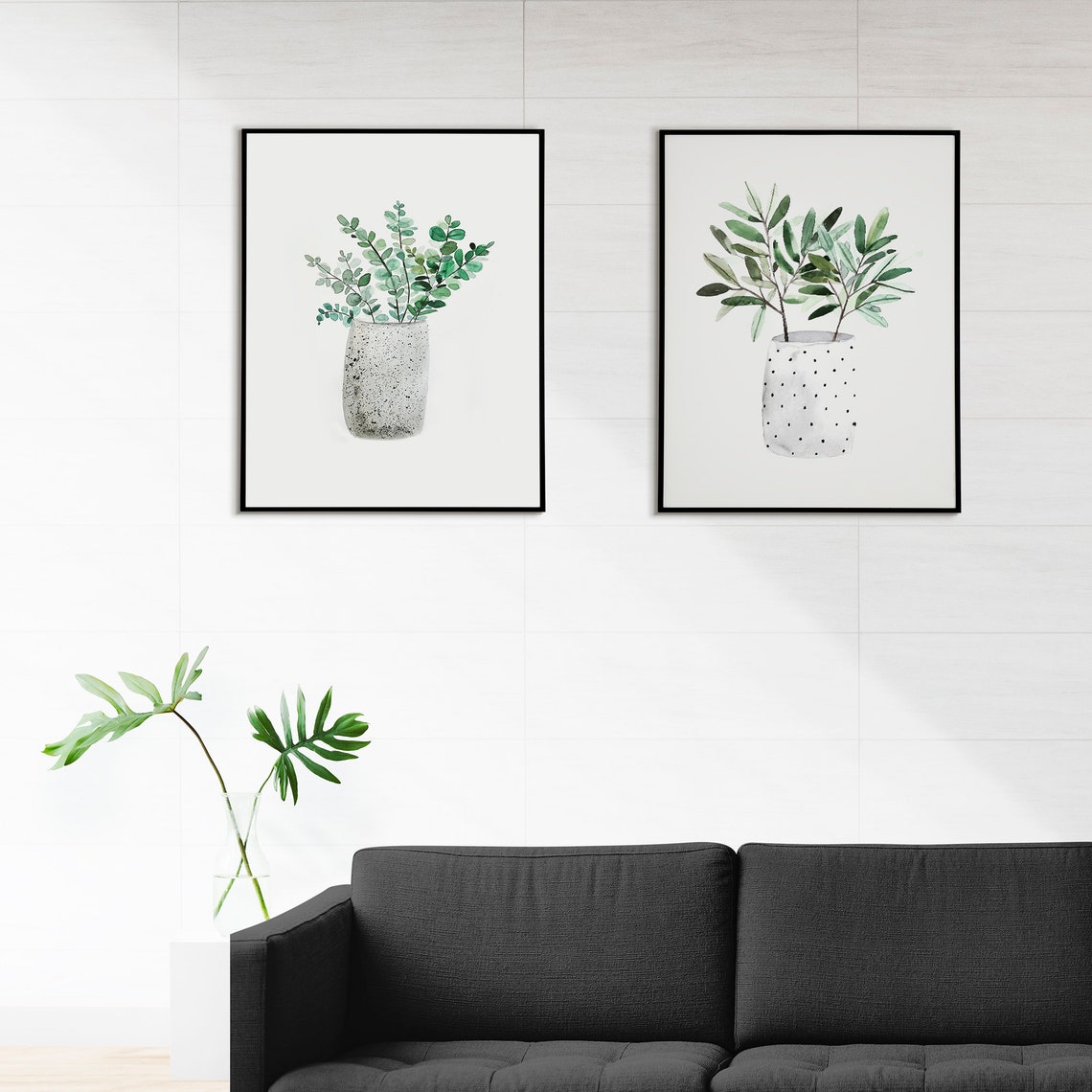 Set of 4 Botanical Prints, Eucalyptus Prints, Green Plant Prints ...