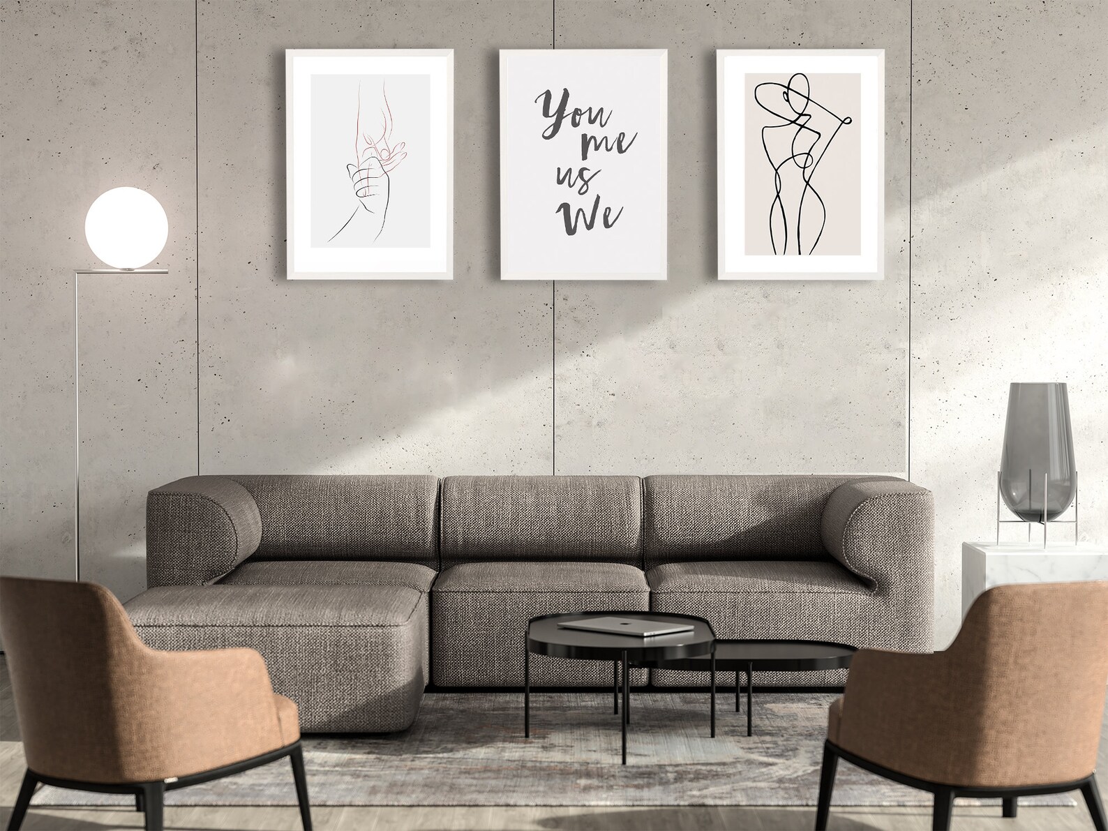 Minimal Line Art Print Set of 2 Printsquote Print Family - Etsy