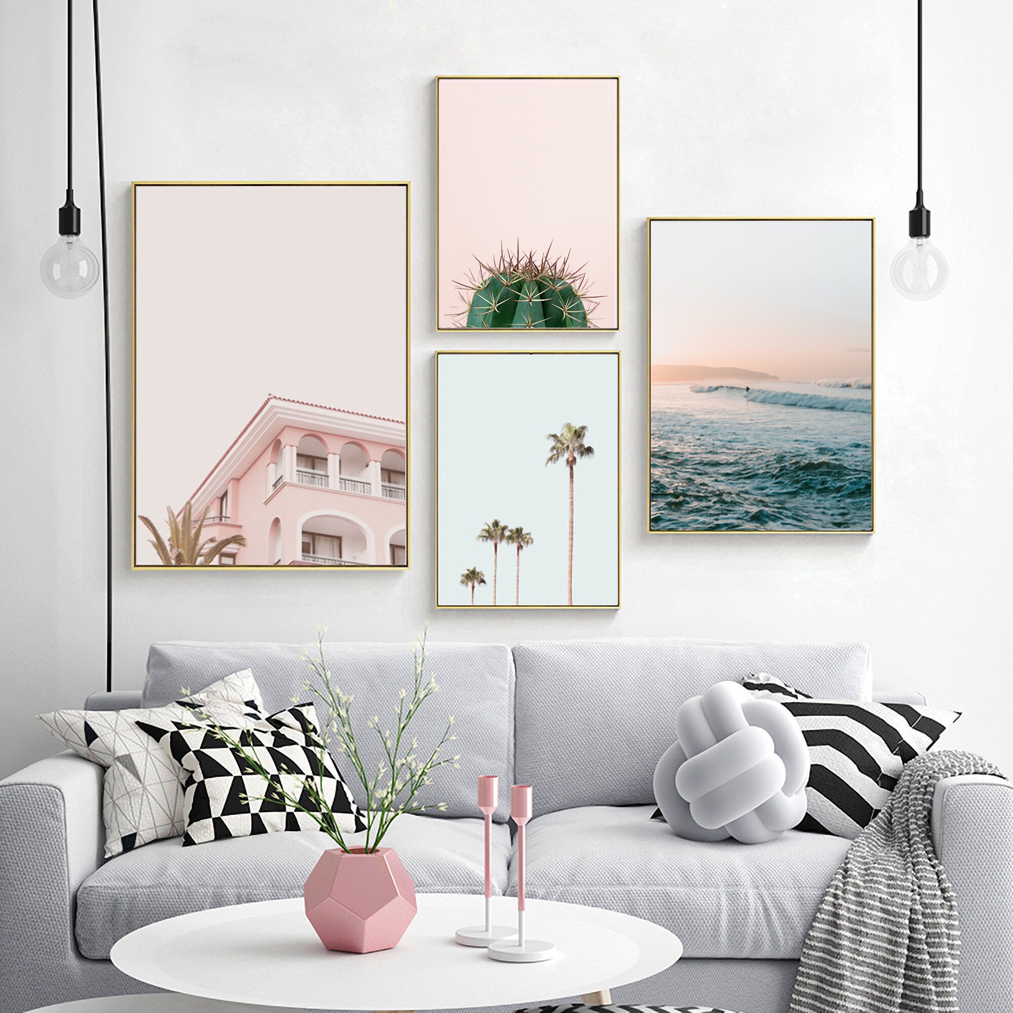 Summer Art Prints Set of 6, Beach Poster, Summer Prints, Sunset Print ...