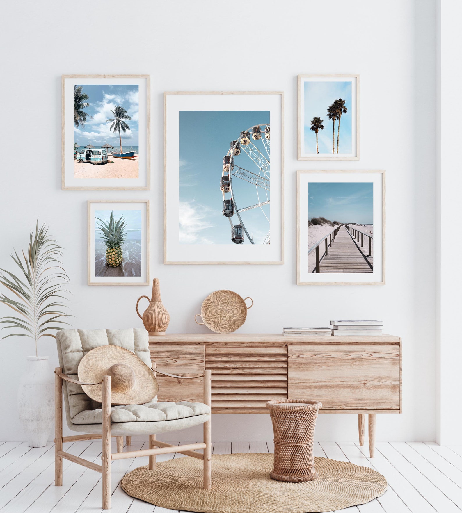 Set of 6 Coastal Print, Summer Photo Prints, Blue Sky Poster,tropical ...