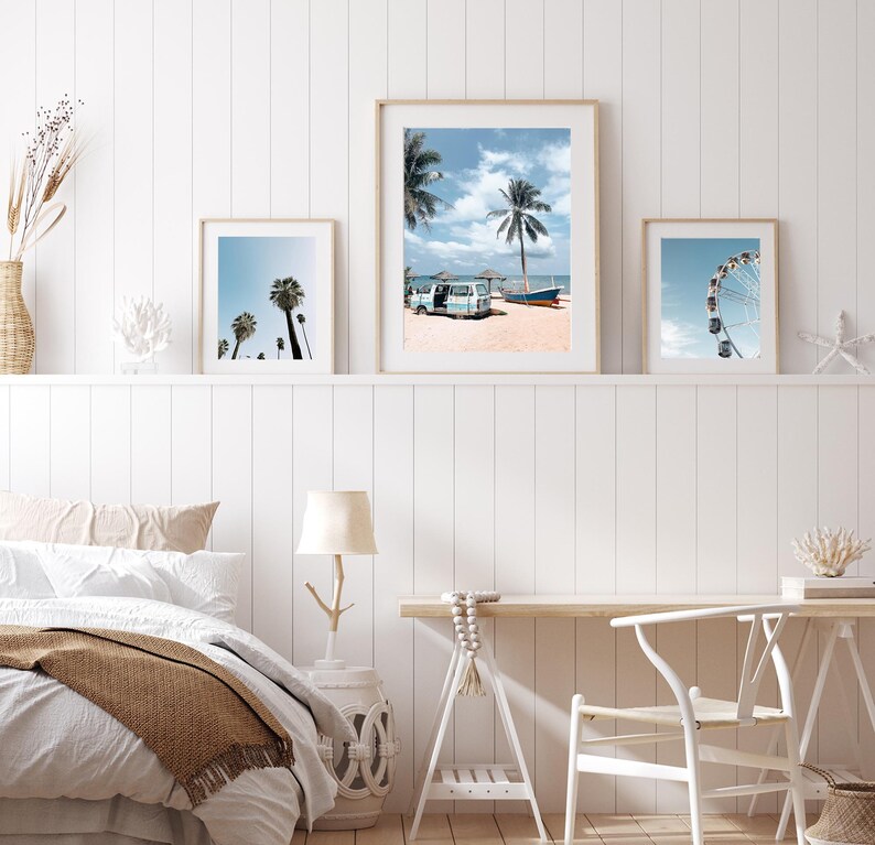 Set of 6 Coastal Print, Summer Photo Prints, Blue Sky Poster,tropical ...