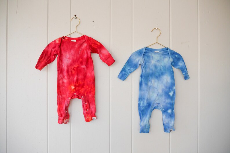 Custom 2 twin PACK BUNDLE Hand-dyed Baby Rompers | Etsy