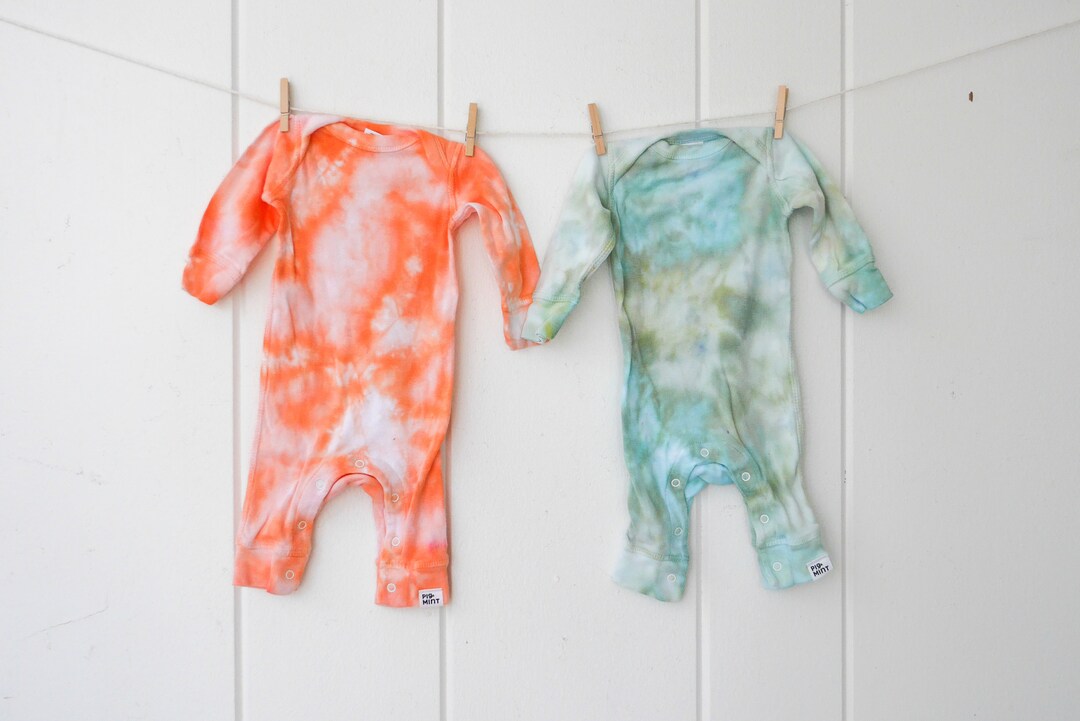 Custom 2 (twin) PACK BUNDLE Hand-dyed Baby Rompers - Etsy