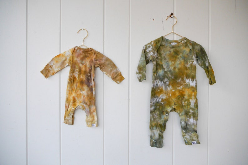Custom 2 twin PACK BUNDLE Hand-dyed Baby Rompers | Etsy