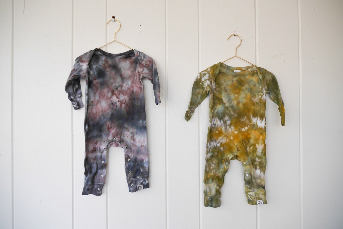 Custom 2 twin PACK BUNDLE Hand-dyed Baby Rompers - Etsy
