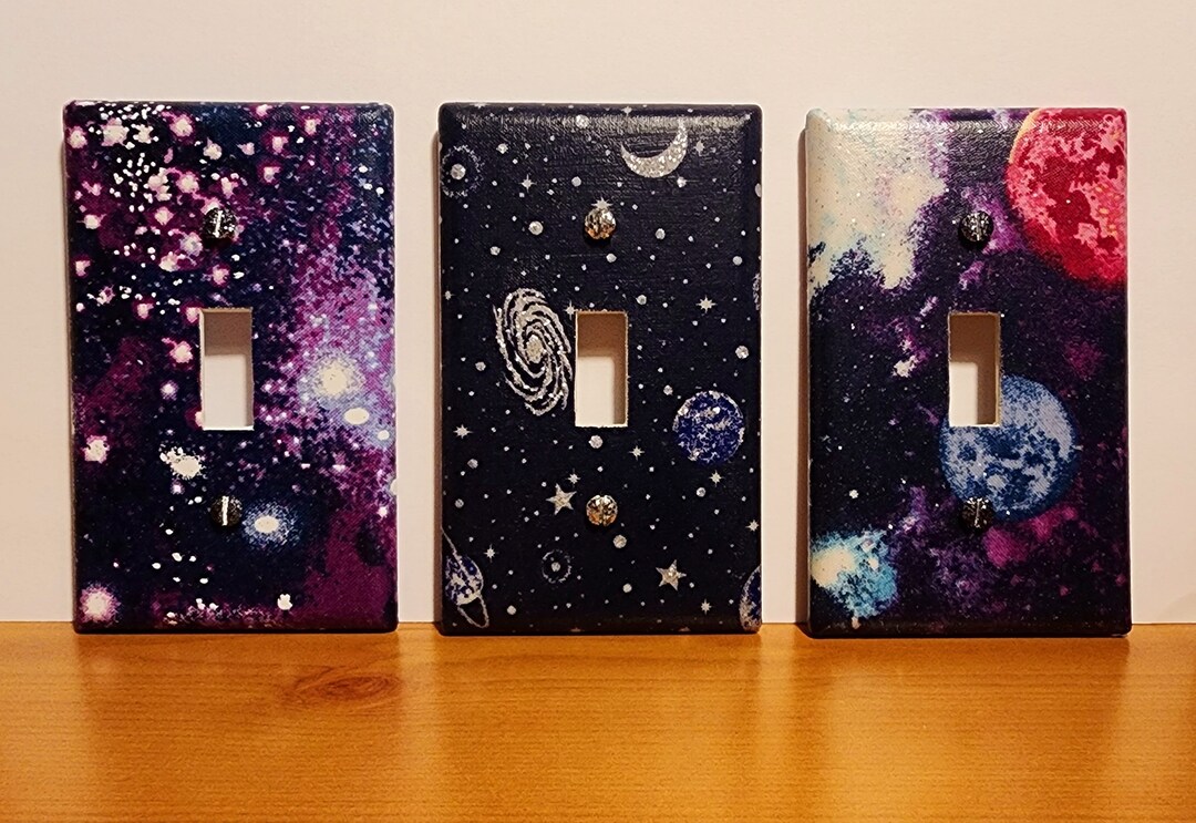 Handcrafted Beautiful Glittery Outer Space Galaxy Light Switch & Outlet ...