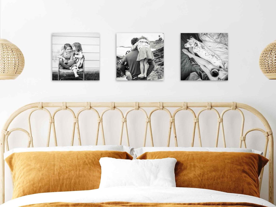 Family Photo Home Decor -set of 3 Photo Blocks 4" or 6" - Family Photo ...