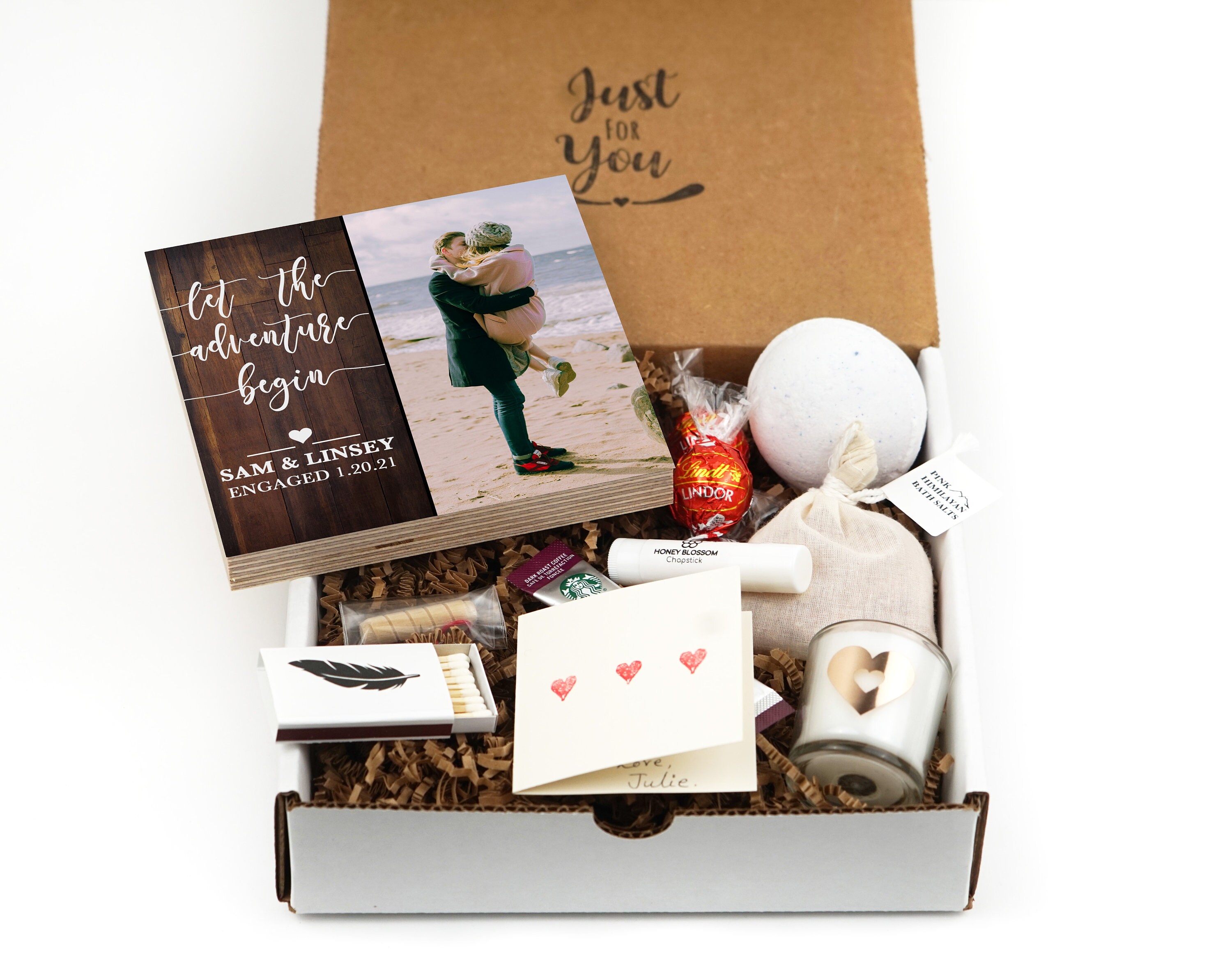Personalized Engagement Frame Gift Box - Custom Photo Block 4" or 6 ...