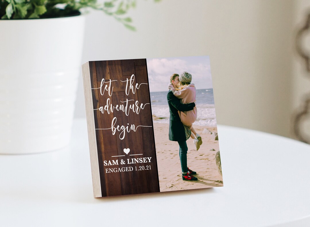 Personalized Engagement Gift - Photo Block 4" or 6" - Custom Engagement ...