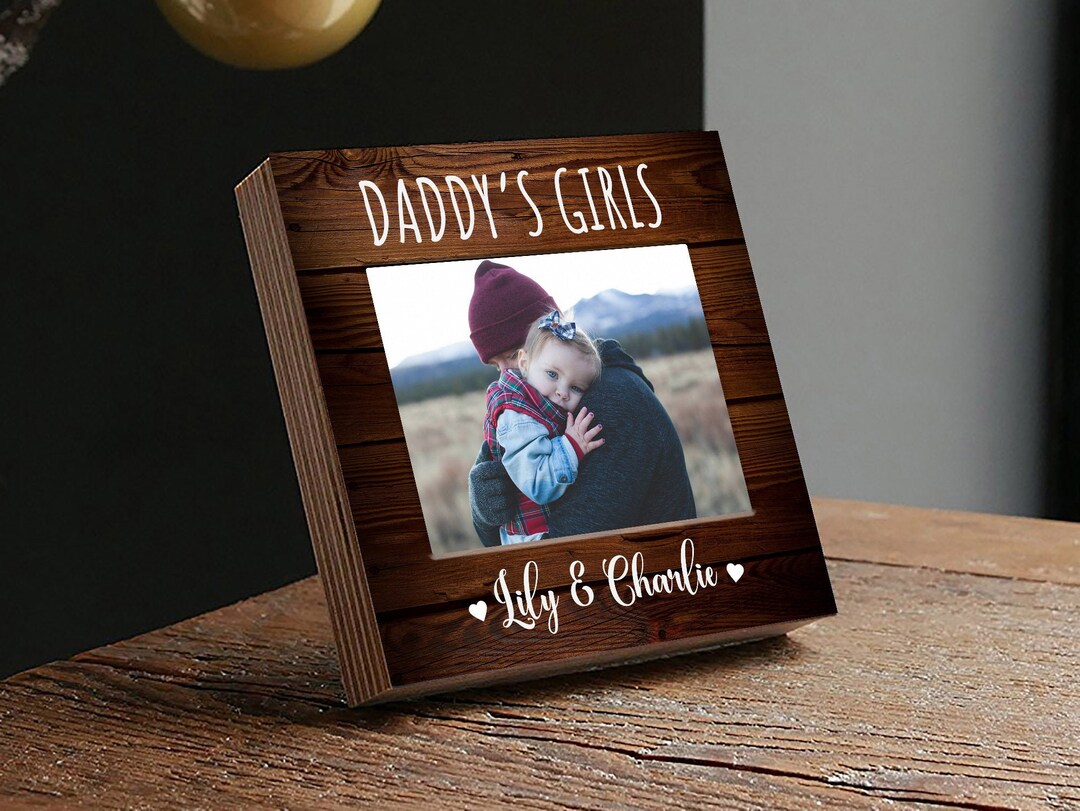 Personalized Father's Day Gift Frame - 4" or 6" Photo Block W ...
