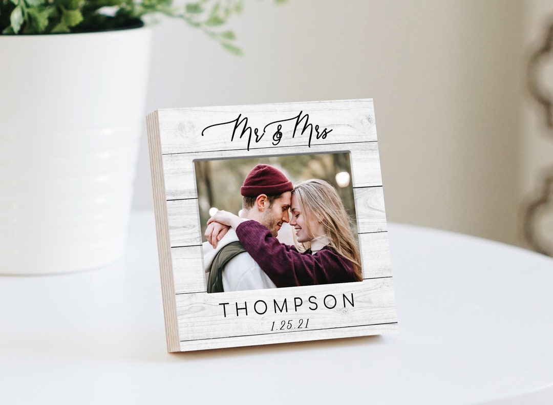 Personalized Engagement Frame Gift for Couple 4 or 6 Photo Block Gift ...
