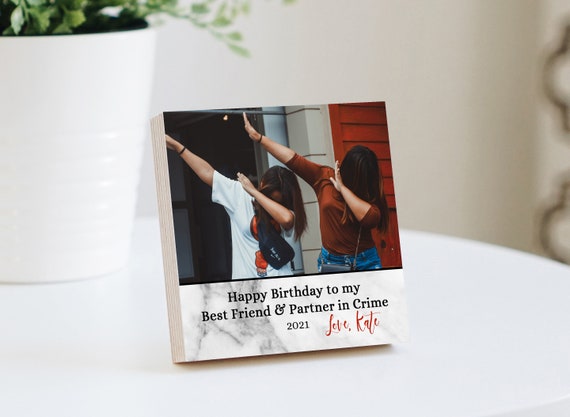 Personalized Best Friend Happy Birthday Photo Block 4 | Etsy