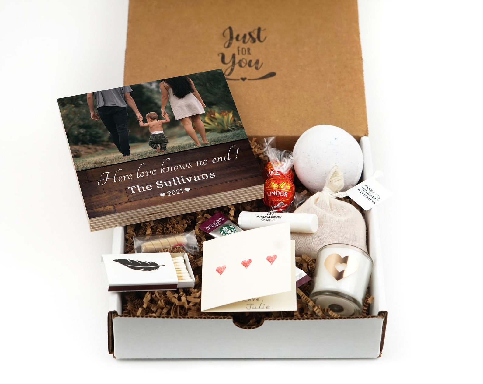 Personalized Family Photo Gift Box - "here Love Knows No End!"- 4" or 6 ...