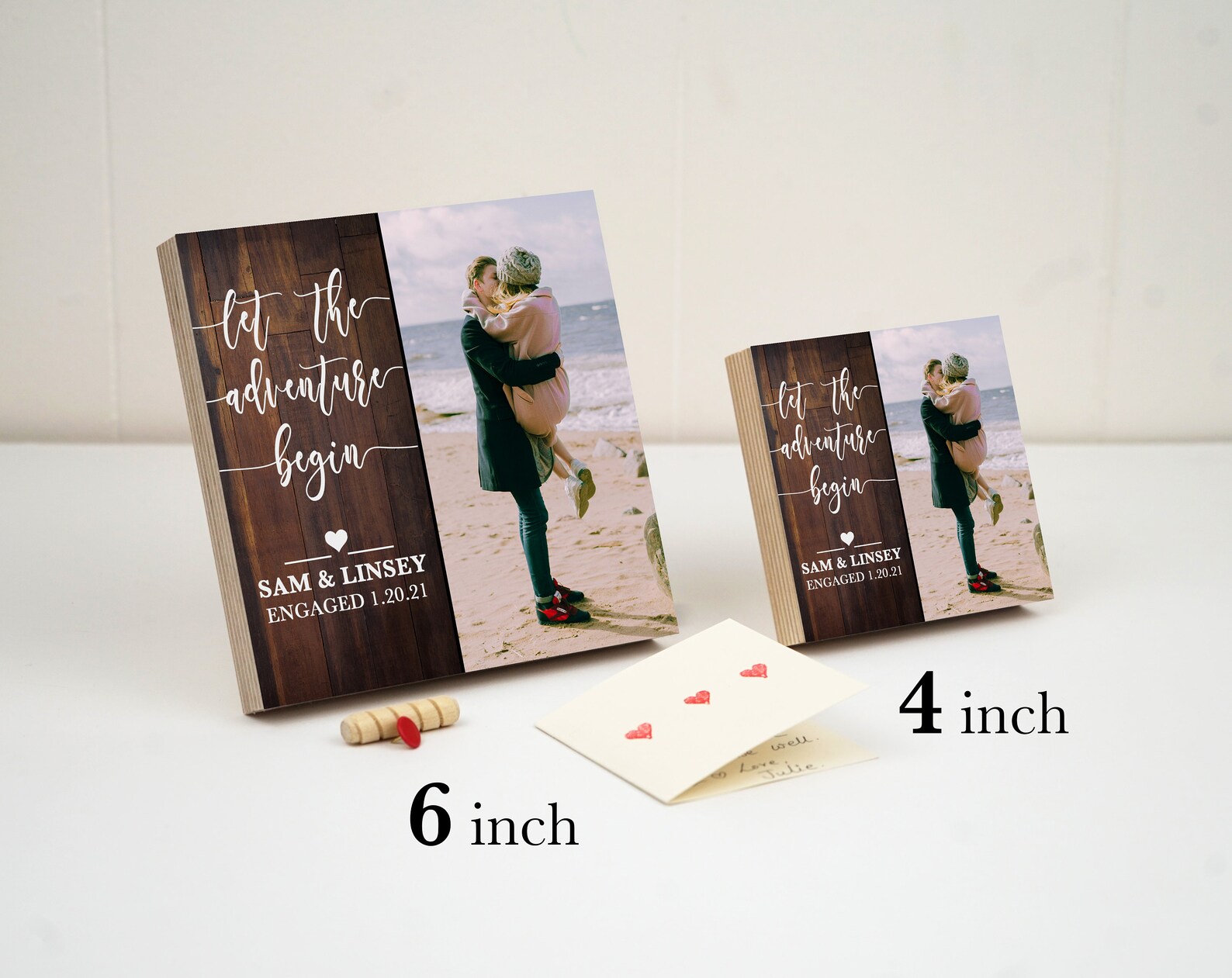 Personalized Engagement Gift Photo Block 4 or 6 - Etsy