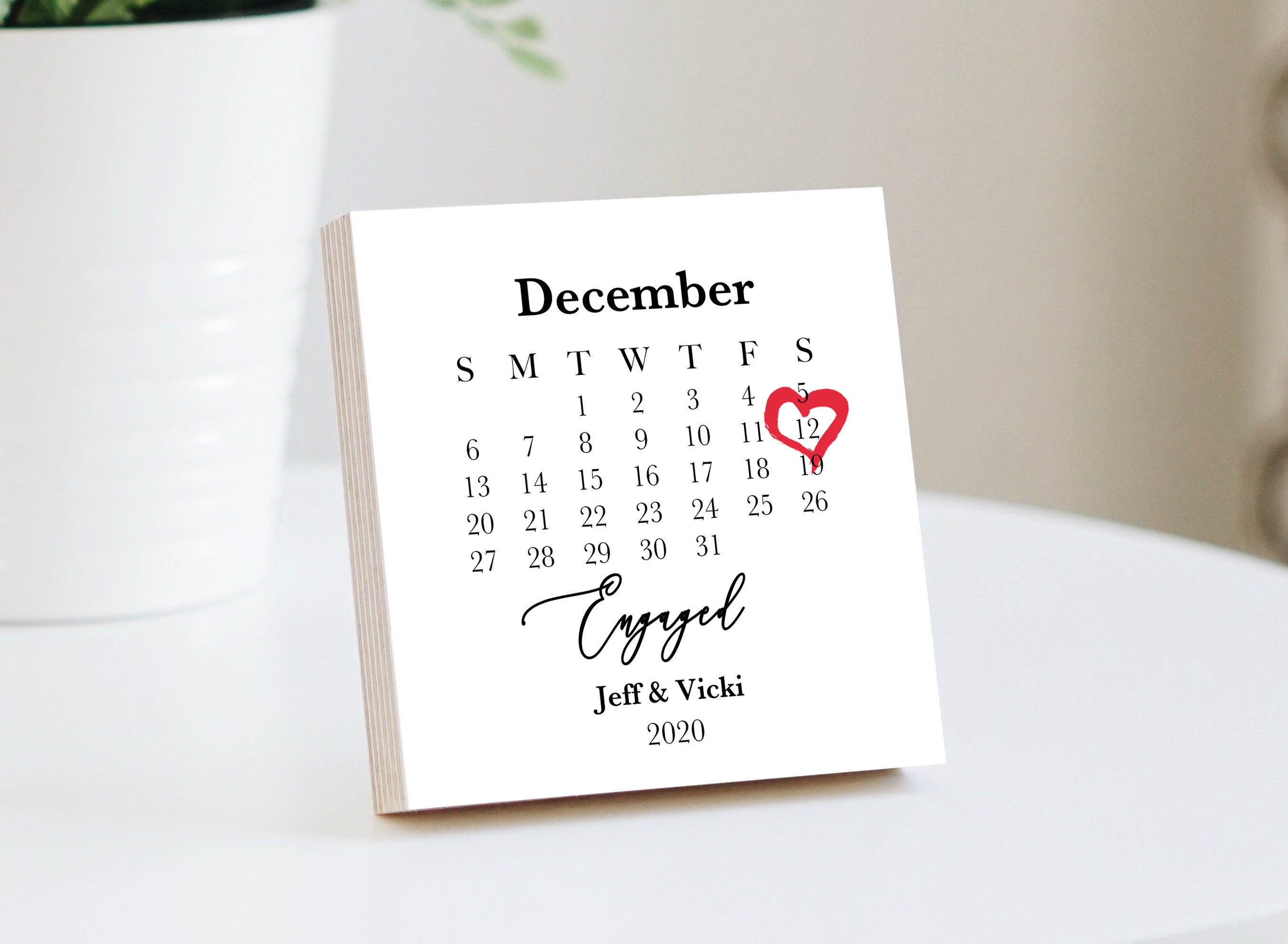 Personalized Engaged Calendar Frame 4 or 6 Custom | Etsy