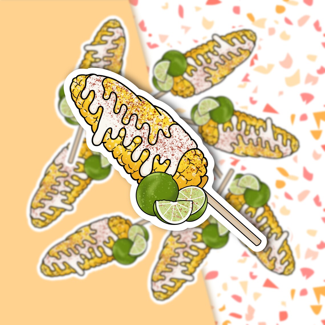 Elote Street Corn Water Resistant Sticker Vinyl Sticker - Etsy