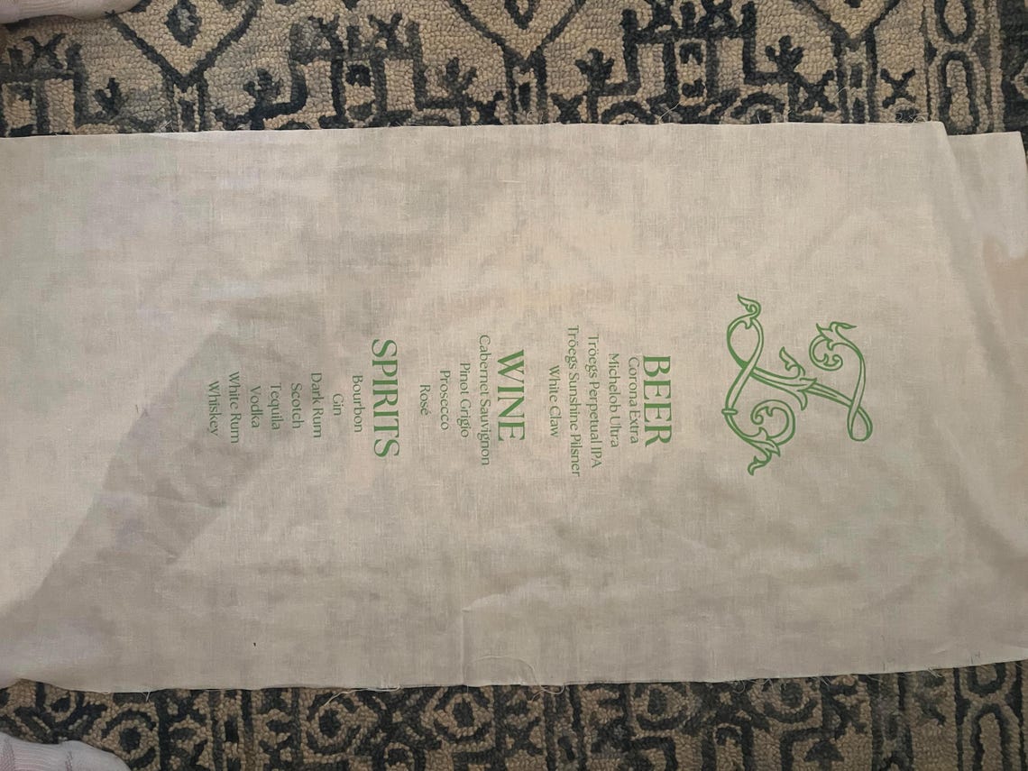 Linen Sign Wedding Sign or Bar Sign - Etsy