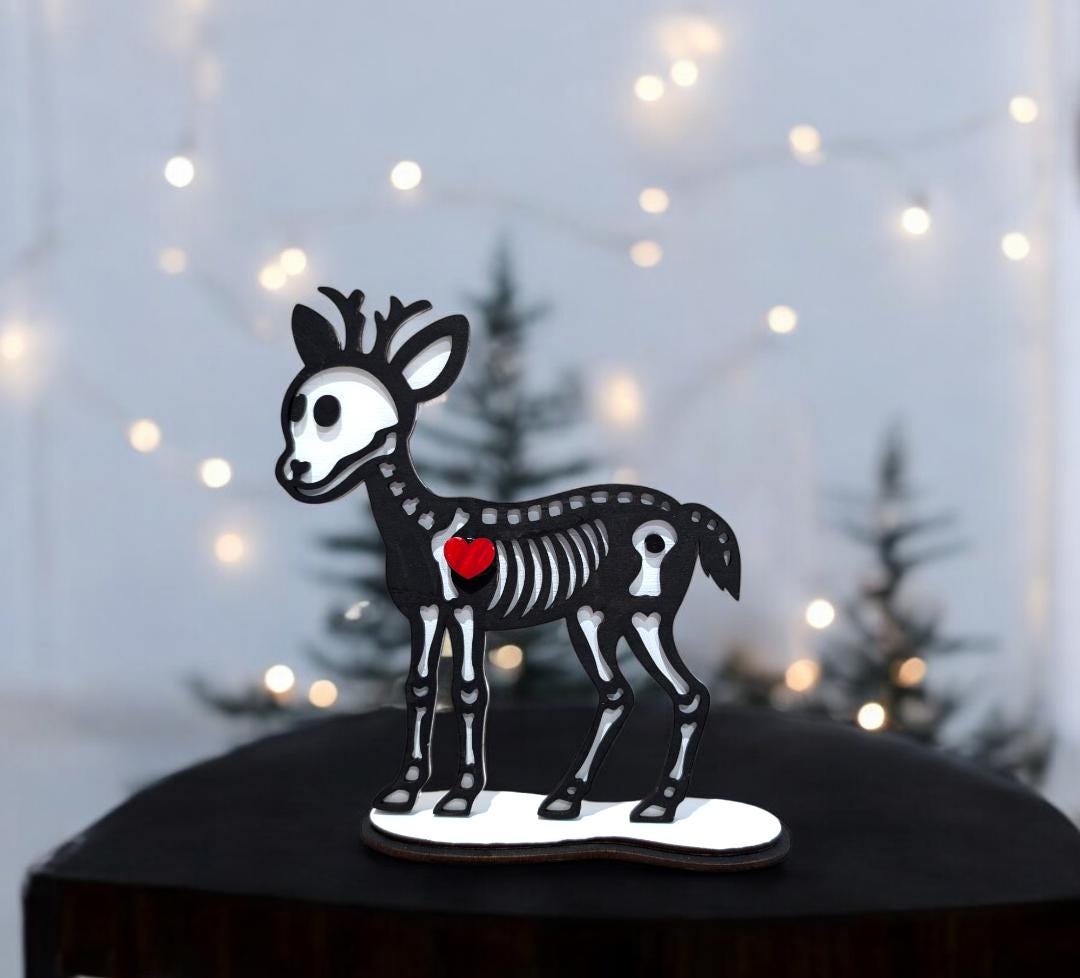 Skelly Reindeer / Skeleton / Halloween / Spooky Season / Shelf Sitter ...