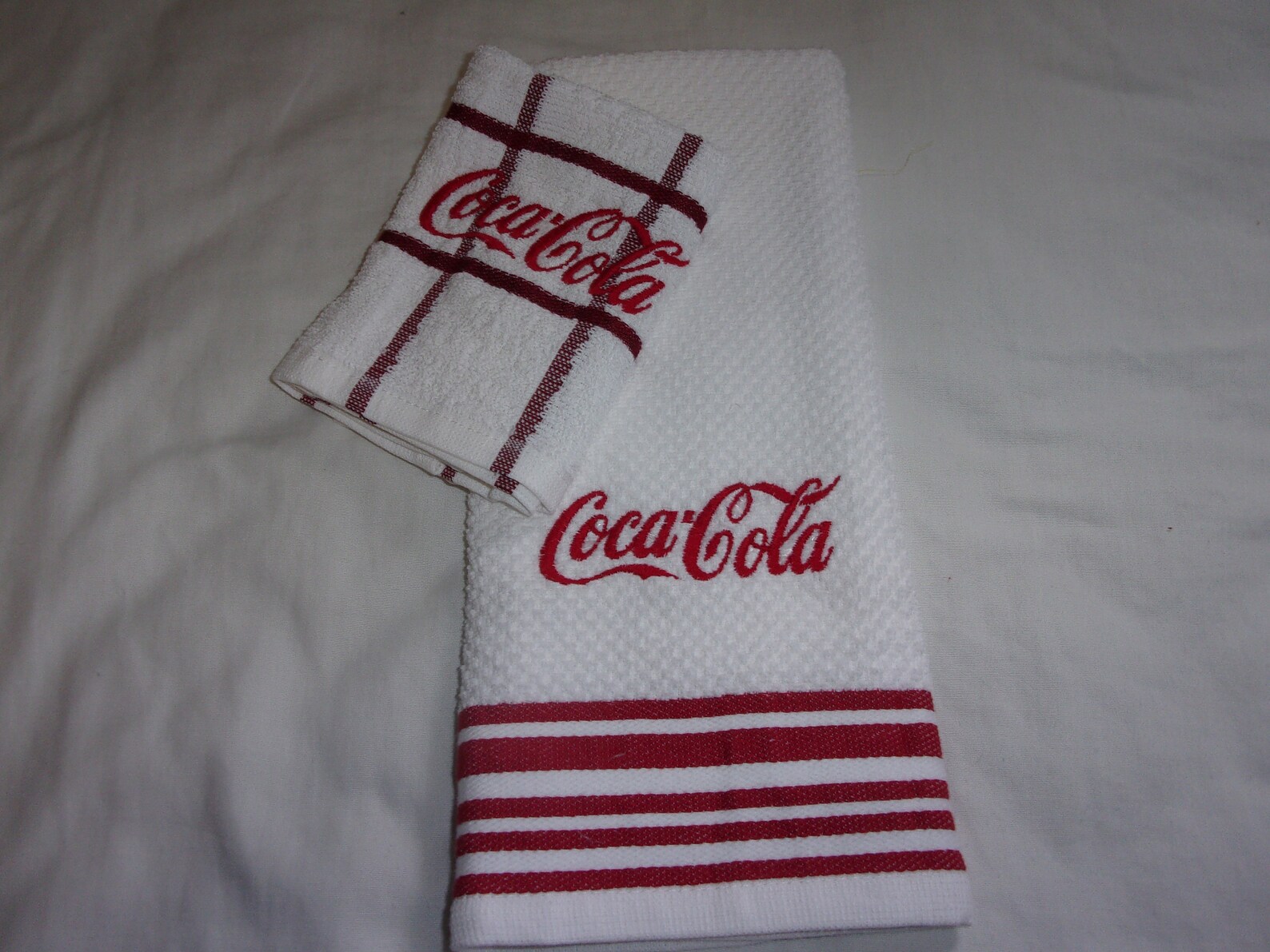 Coca Cola Inspired Logo Kitchen Towel Set Coca Cola 2 Piece Red White ...