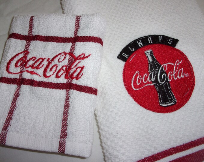 Coca Cola Inspired Logo Always Coca Cola 2 Piece Embroidered Red White ...
