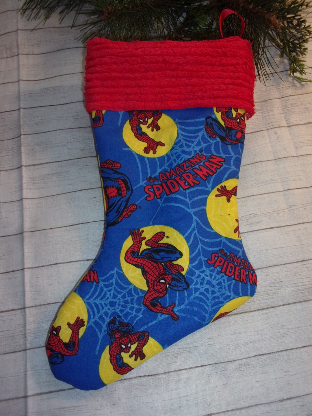 Spiderman Red and Blue Spiderman Spider Web Christmas Stocking LAST ONE ...