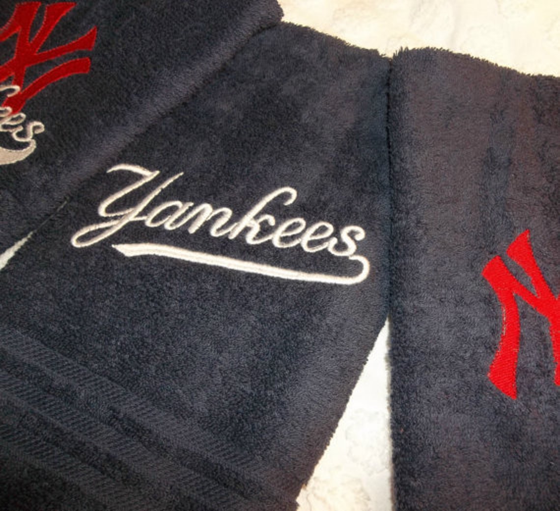 3 Piece New York Yankees Embroidered Hand Towels NY Yankees | Etsy