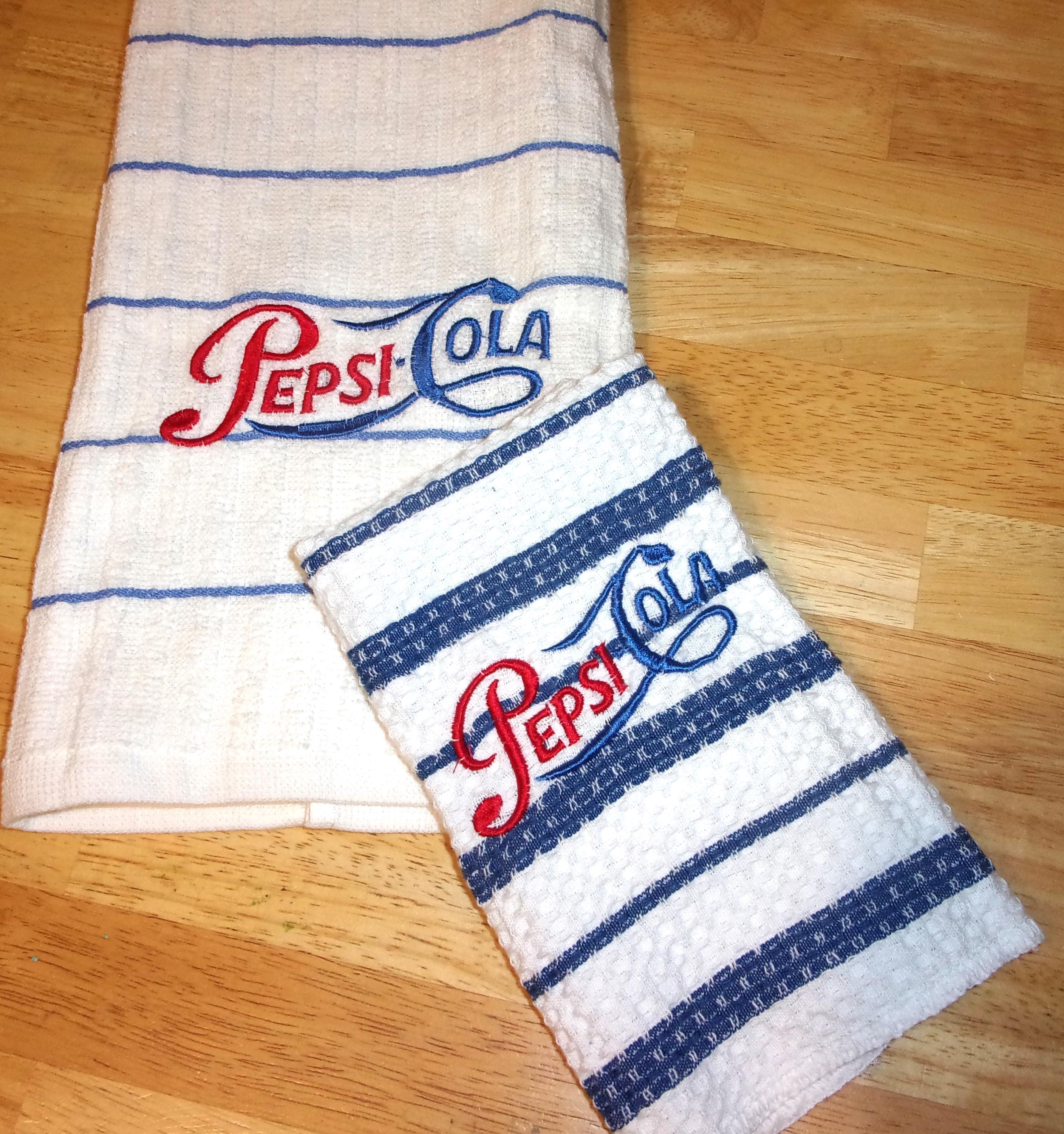 Pepsi Cola Pepsi Inspired Logo 2 Piece Embroidered Blue and White ...