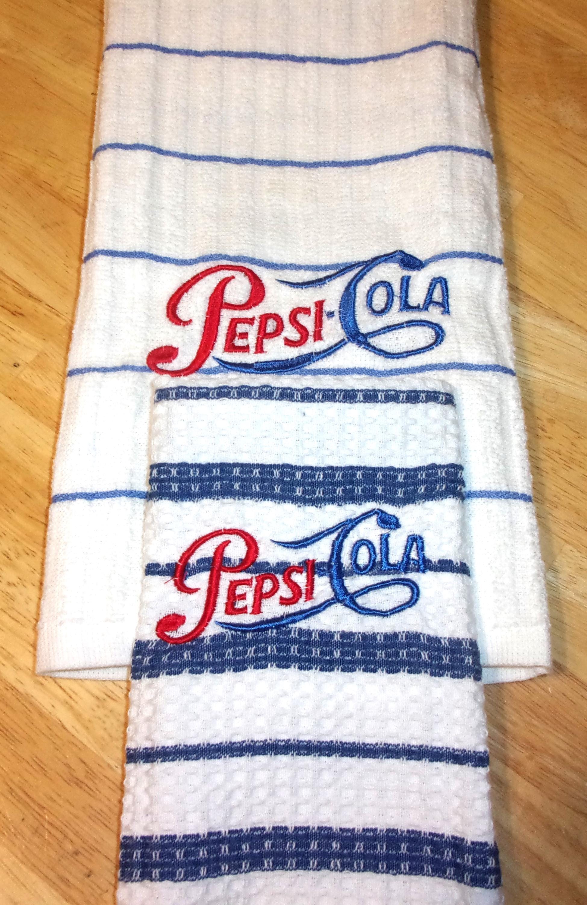 Pepsi Cola Pepsi Inspired Logo 2 Piece Embroidered Blue and White ...