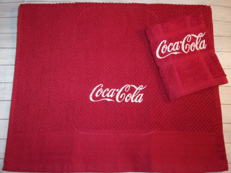 Coca Cola Inspired Logo Red Kitchen Towel Set Coca Cola 2 Piece Red ...