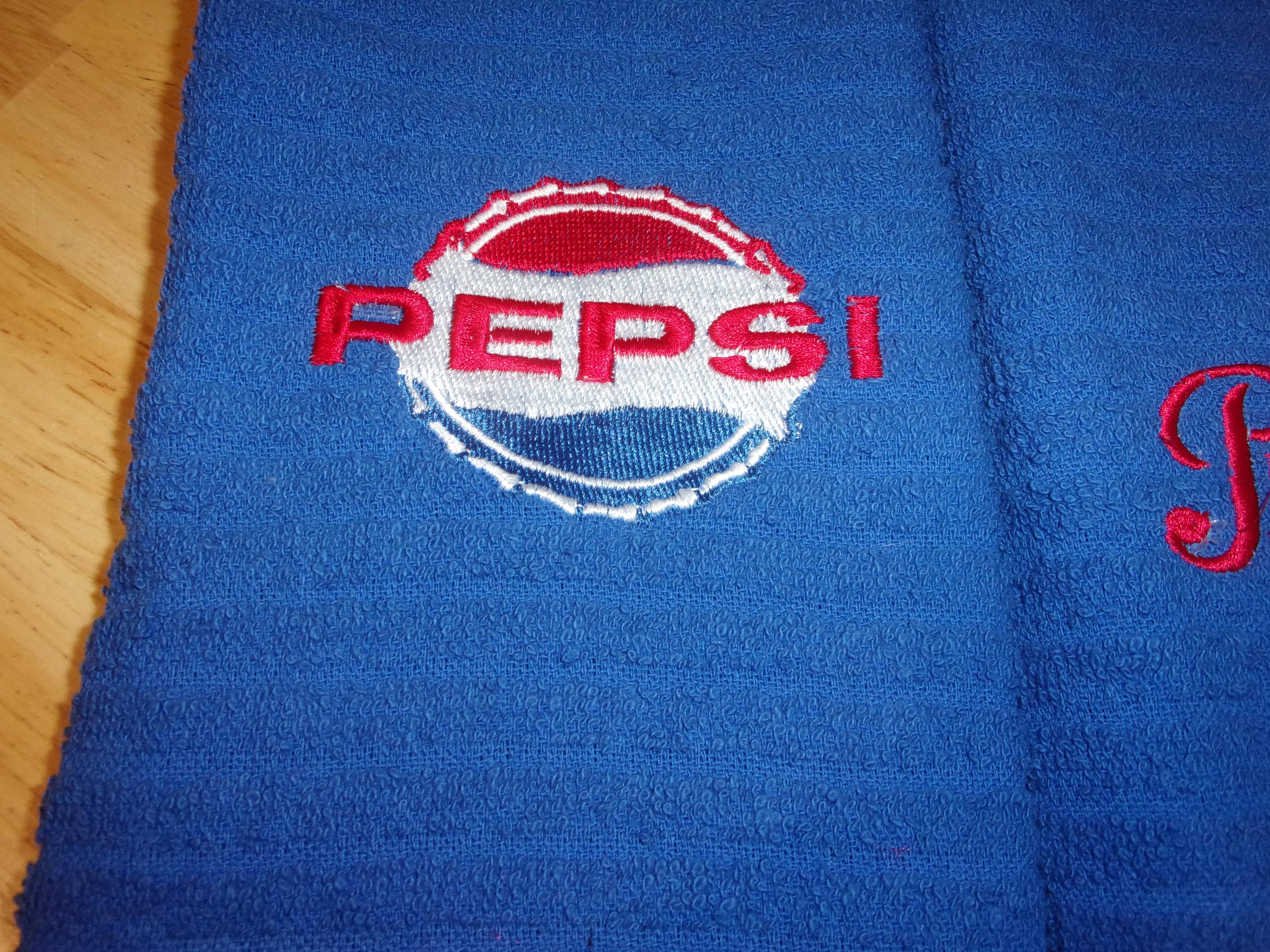 Pepsi Cola Pepsi Inspired Logo 3 Piece Embroidered Blue Bar Mop Kitchen ...