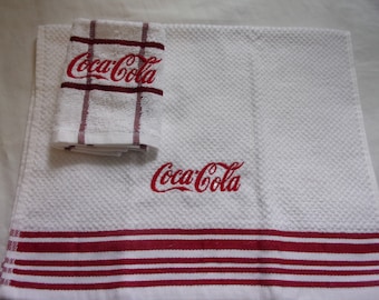 Coca Cola Inspired Logo Red Kitchen Towel Set Coca Cola 2 Piece ...