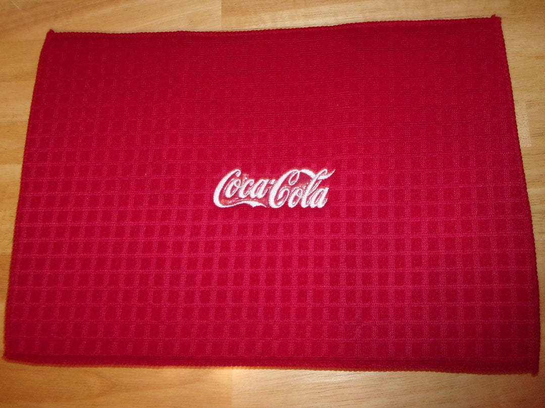 Coca Cola Logo Inspired Embroidered Red Dish Dry Drying Mat Place Mat ...