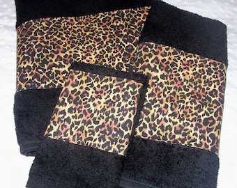 Leopard Bath Towel Set - Etsy