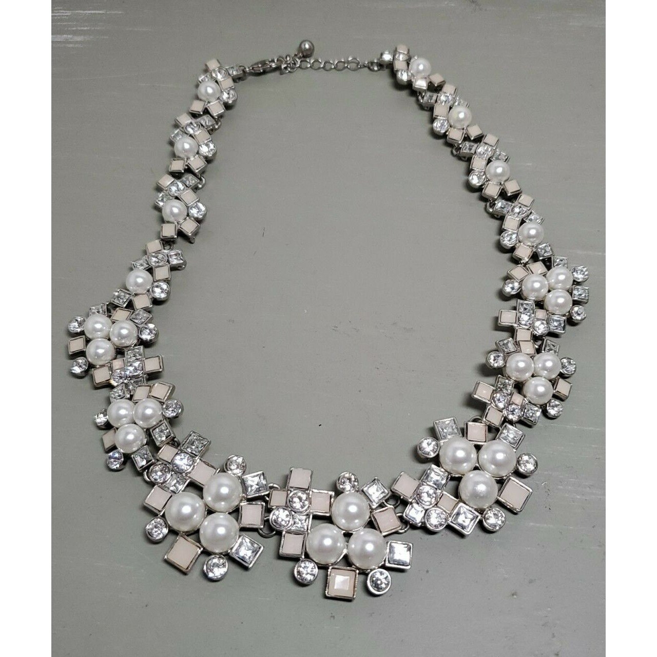 Crystal Faux Pearl Statement Necklace - Etsy