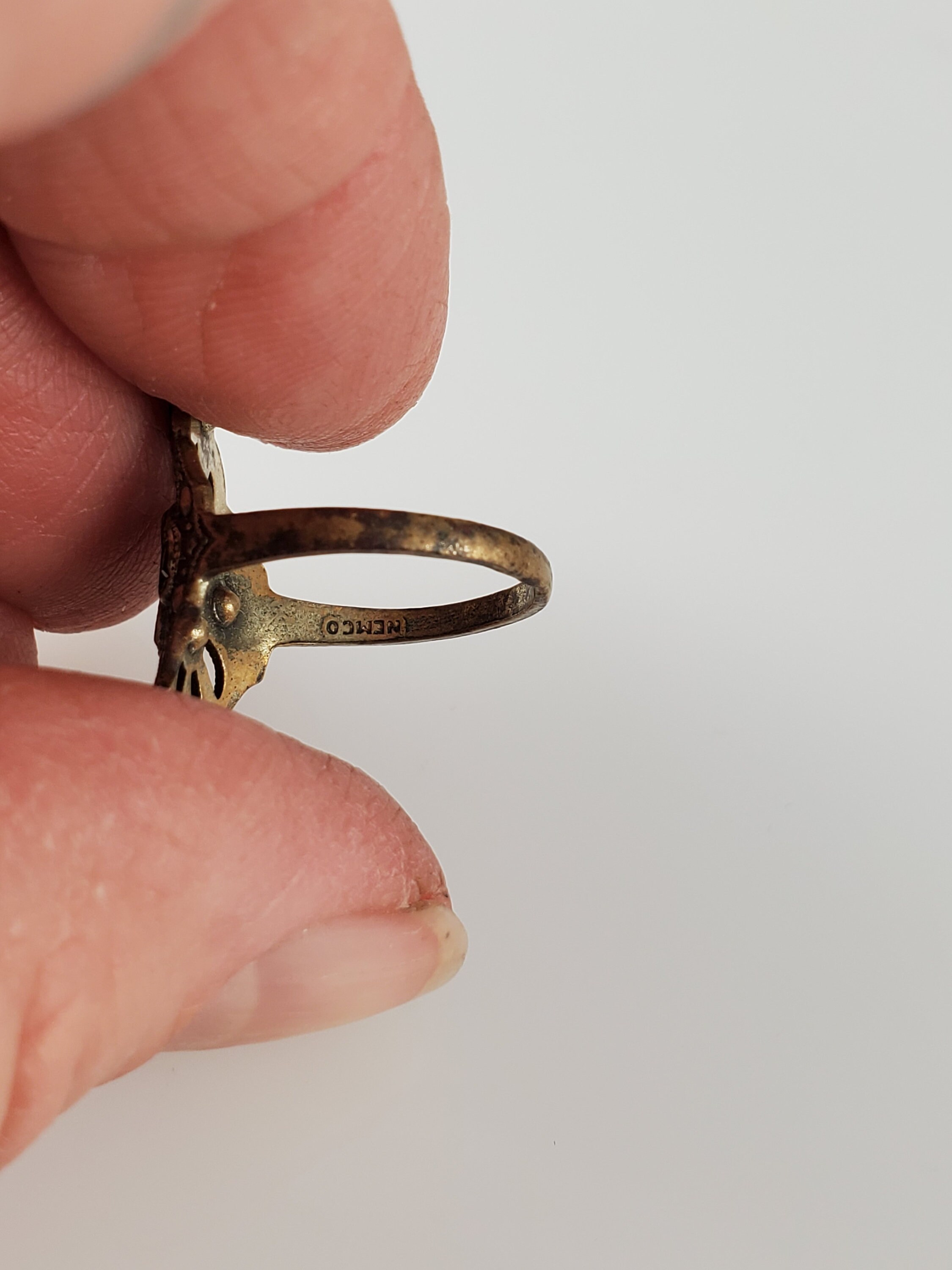 Vintage Nemco Art Deco Emeralds Sterling Ring R6 - Etsy