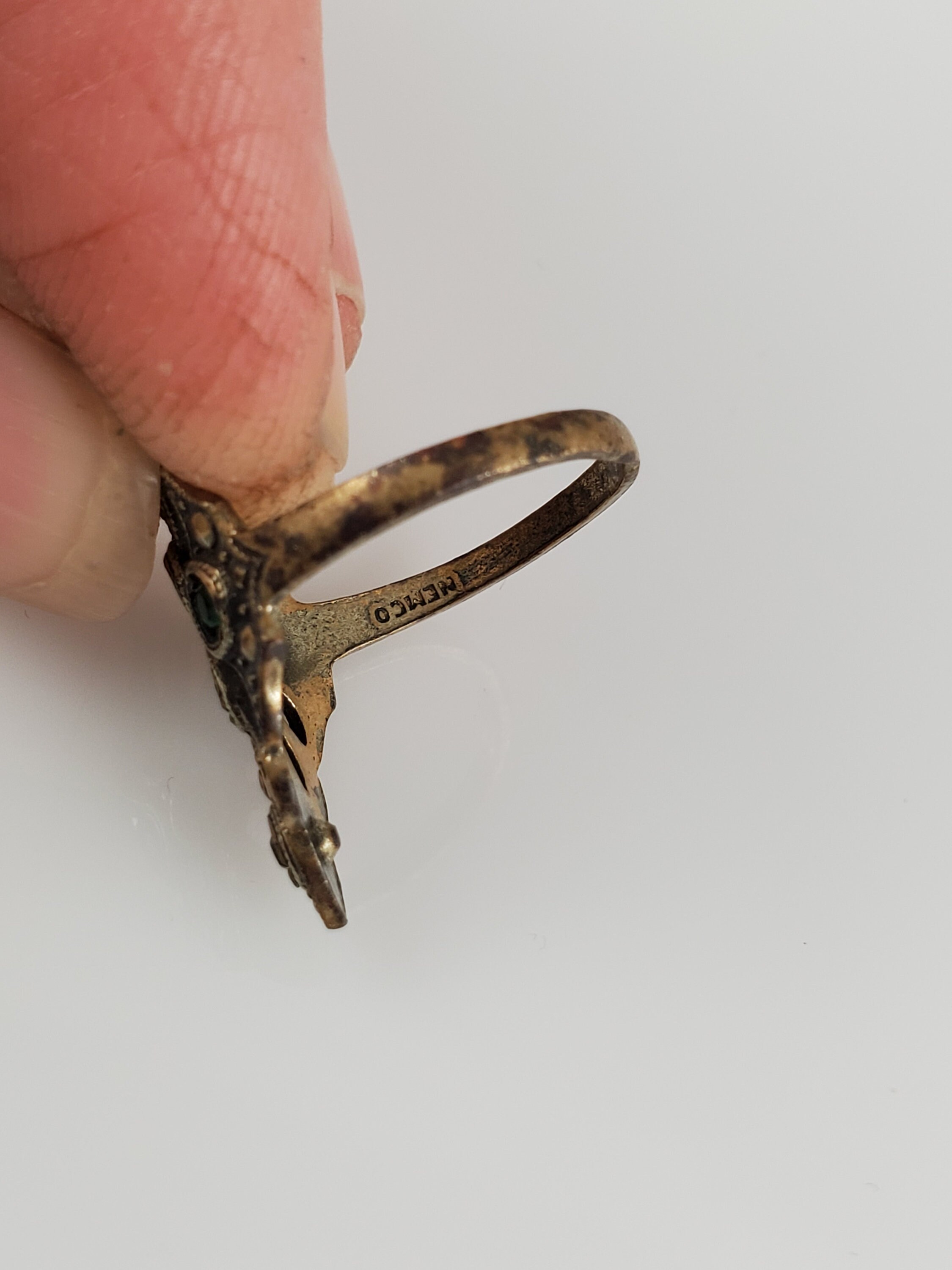 Vintage Nemco Art Deco Emeralds Sterling Ring R6 | Etsy