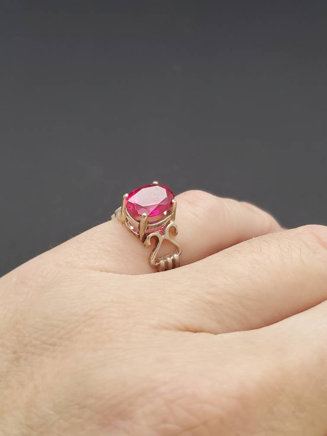 Avon Synthetic Ruby Ring Sterling Silver Ring Size 5 Never Been Worn ...